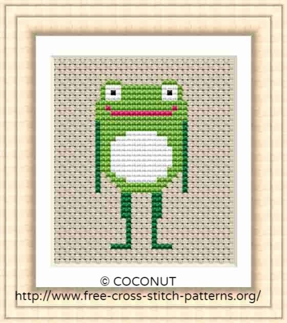 Frog (2), Free and easy printable cross stitch pattern | Free cross ...