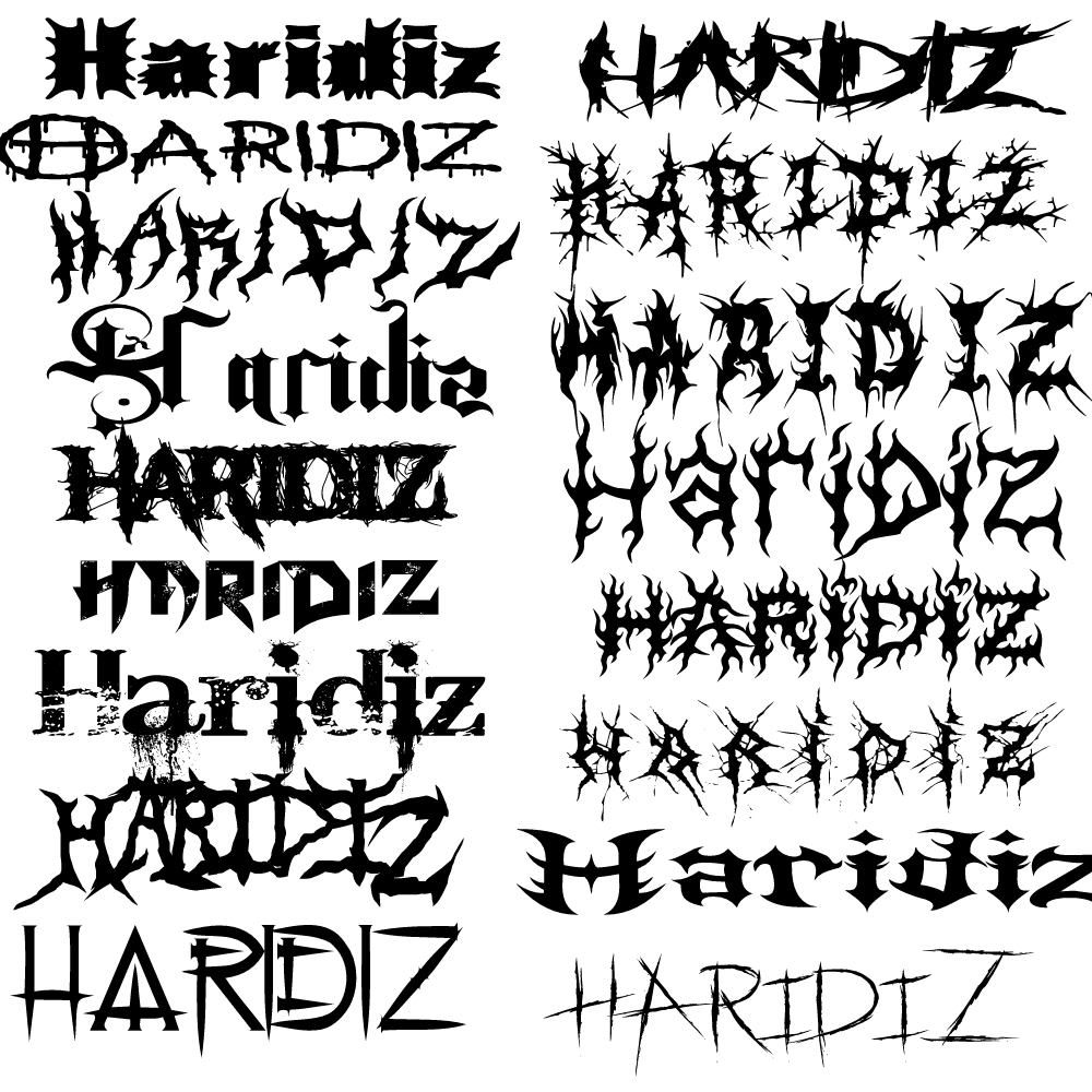 Haridiz Deathcore: Font Metal TTF