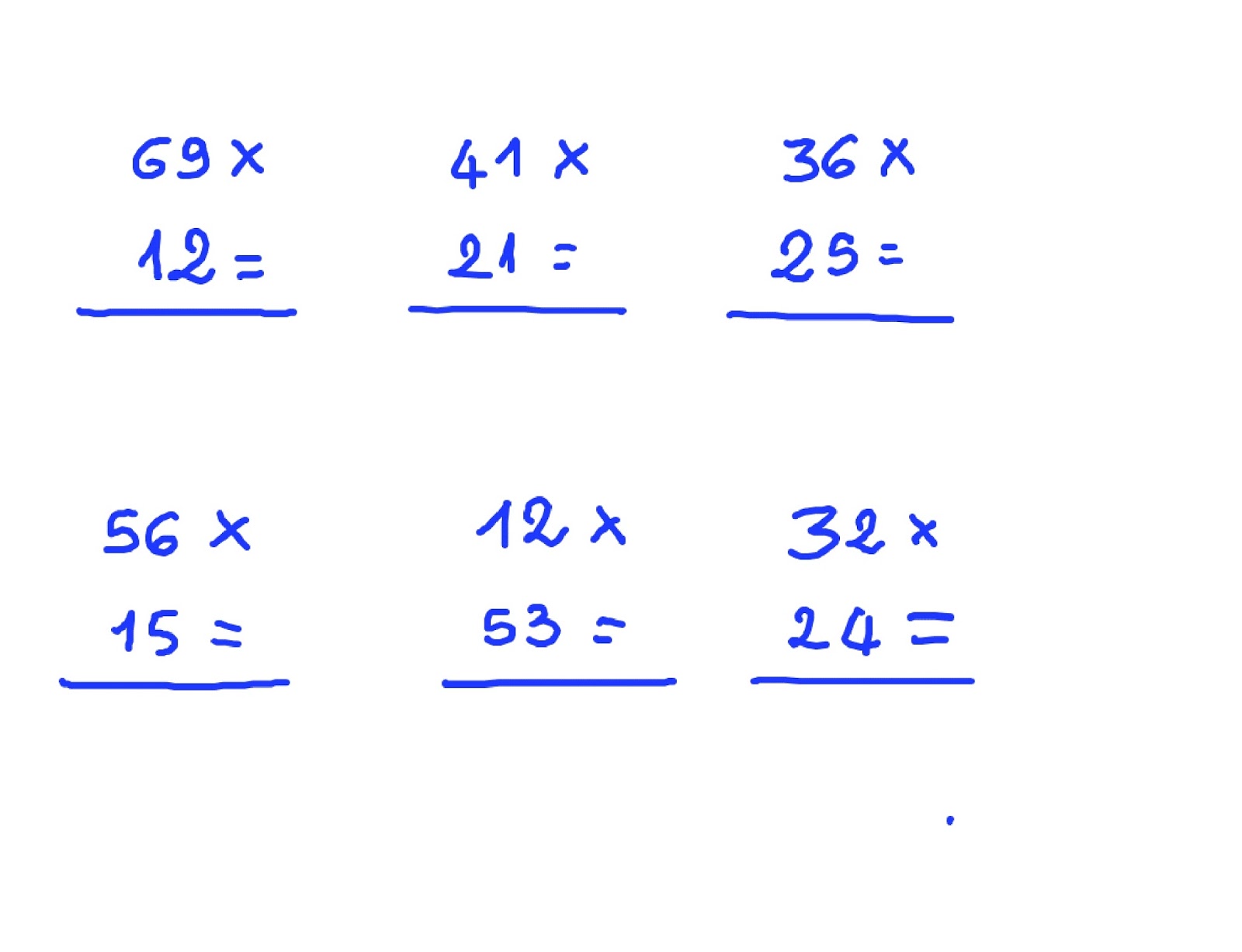 dallaterzainpoi: LA MOLTIPLICAZIONE A DUE CIFRE