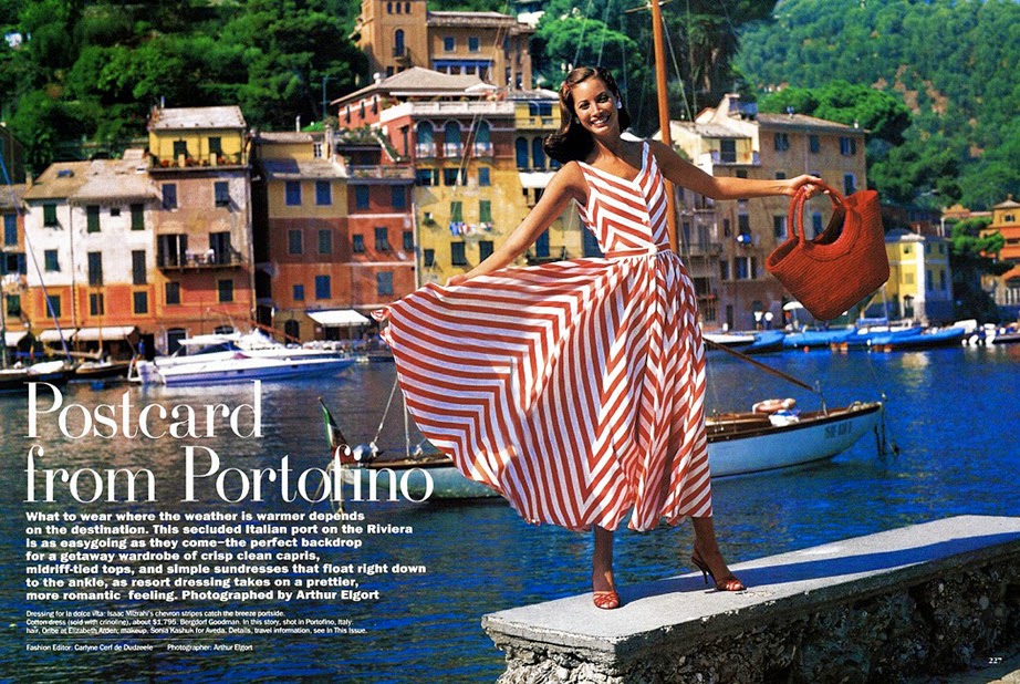 'Postcard from Portofino' Vogue America 1992 - Una vacanza (vintage ...