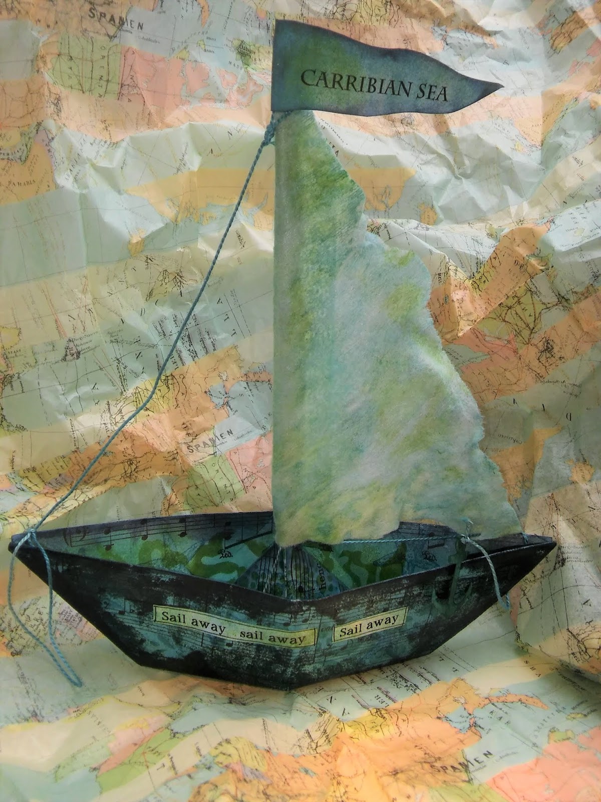 Paperwishesbyamanda: Paper Boat on a Caribbean Sea