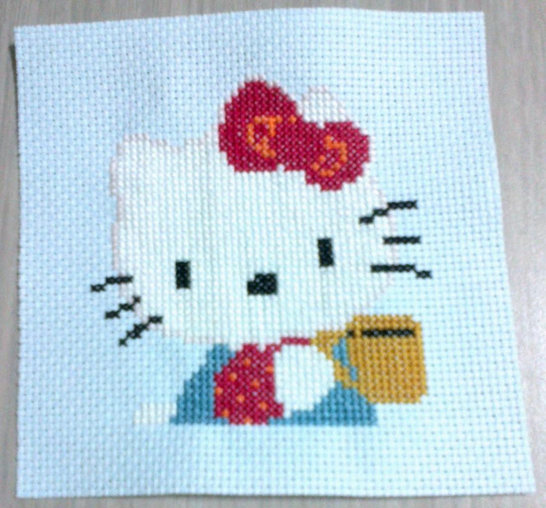 Completed Cross Stitch: 2 Newly Finished Hello Kitty Cross Stitch