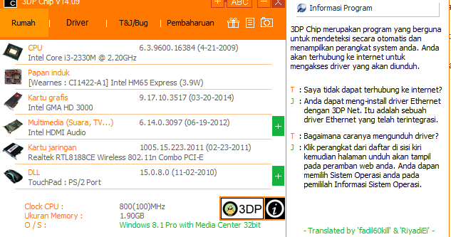 cara mudah download Driver komputer dan laptop Dengan 3DPchip