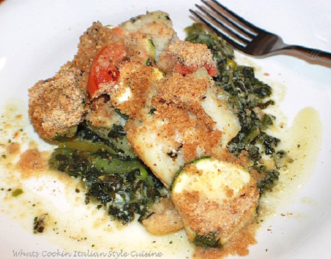 Baked Cod with Roasted Vegetables | What's Cookin' Italian Style Cuisine