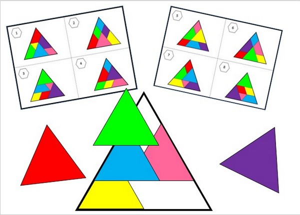 Remue Méninge: Les triangles : jeu de repérage spatial cycle 2 cycle 3 ...