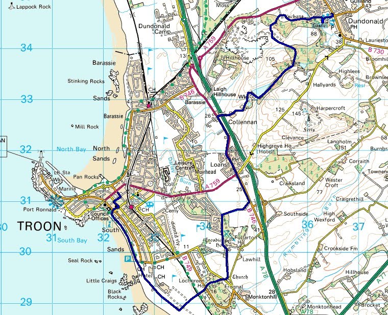 Adventures of the Early Ooters: 23 February: Smugglers' Trail, Troon ...