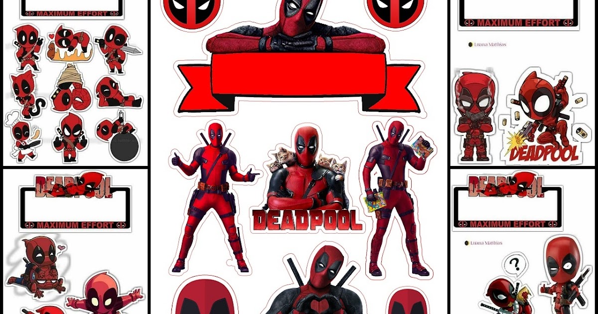 Deadpool Party Free Printable Cake Toppers. - Oh My Fiesta! for Geeks