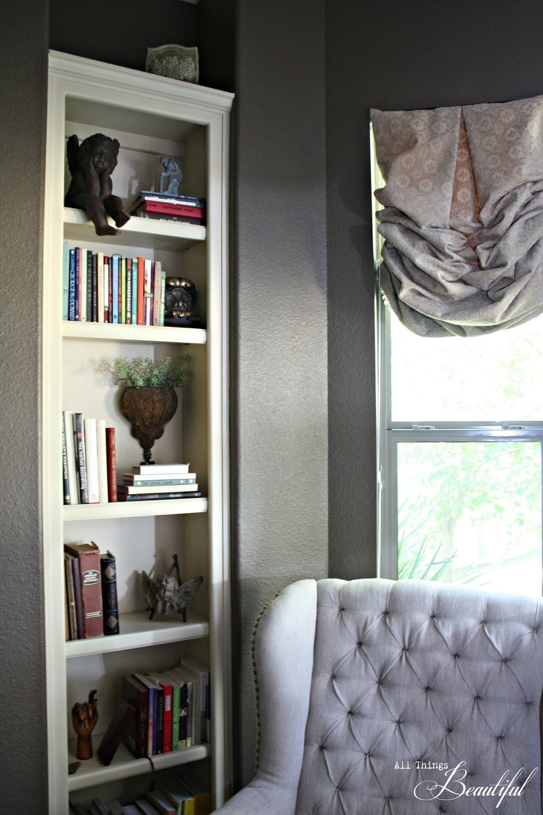 All Things Beautiful: {Styling Bookshelves} from Cluttered to Styled
