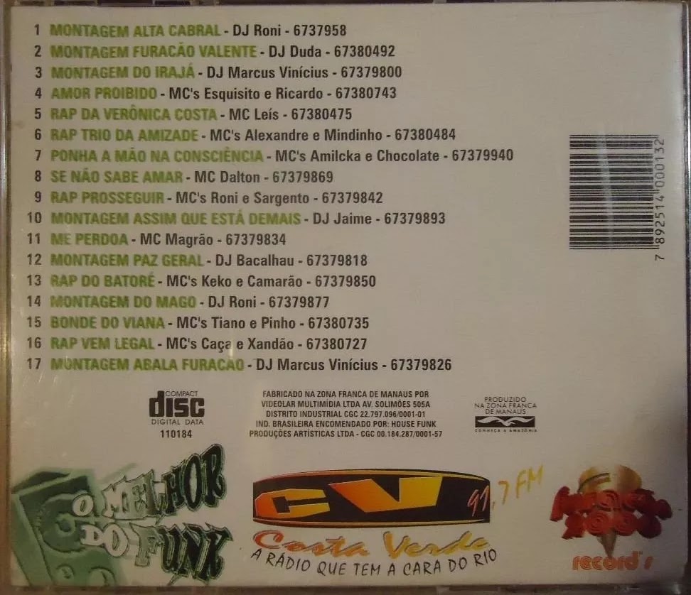 CD Radio Costa Verde 91,7 FM - Site Funk antigo