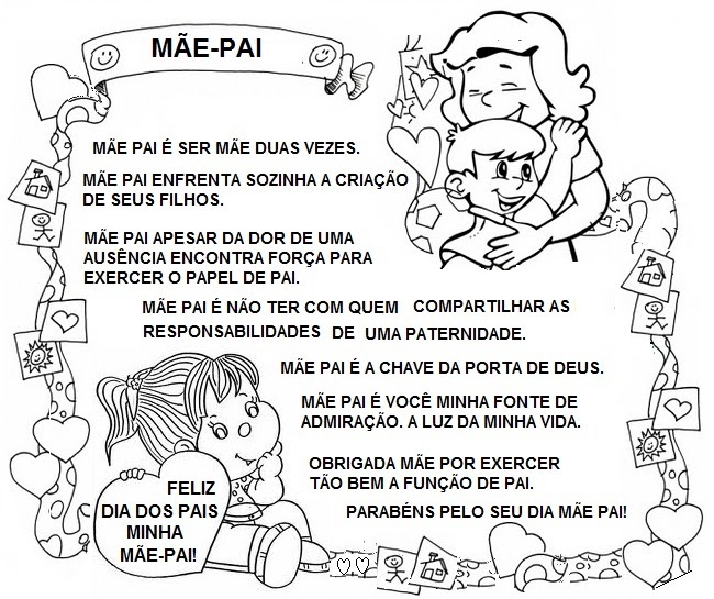Mãe- Pai ~ Atividades para Colorir