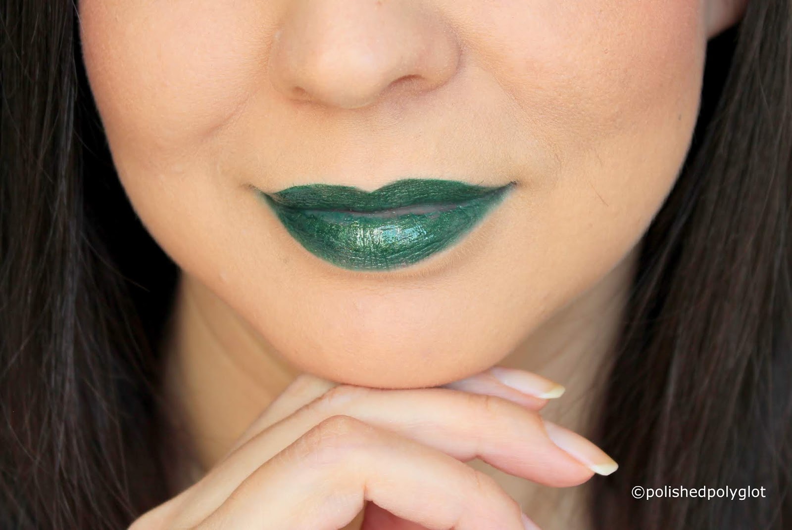 Makeup │ Monday Challenge: Green lipstick and Burgundy. / Polished Polyglot