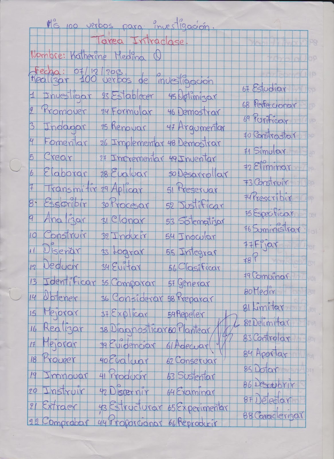 PROYECTO INTEGRADOR DE SABERES: MIS 100 VERBOS PARA INVESTIGAR