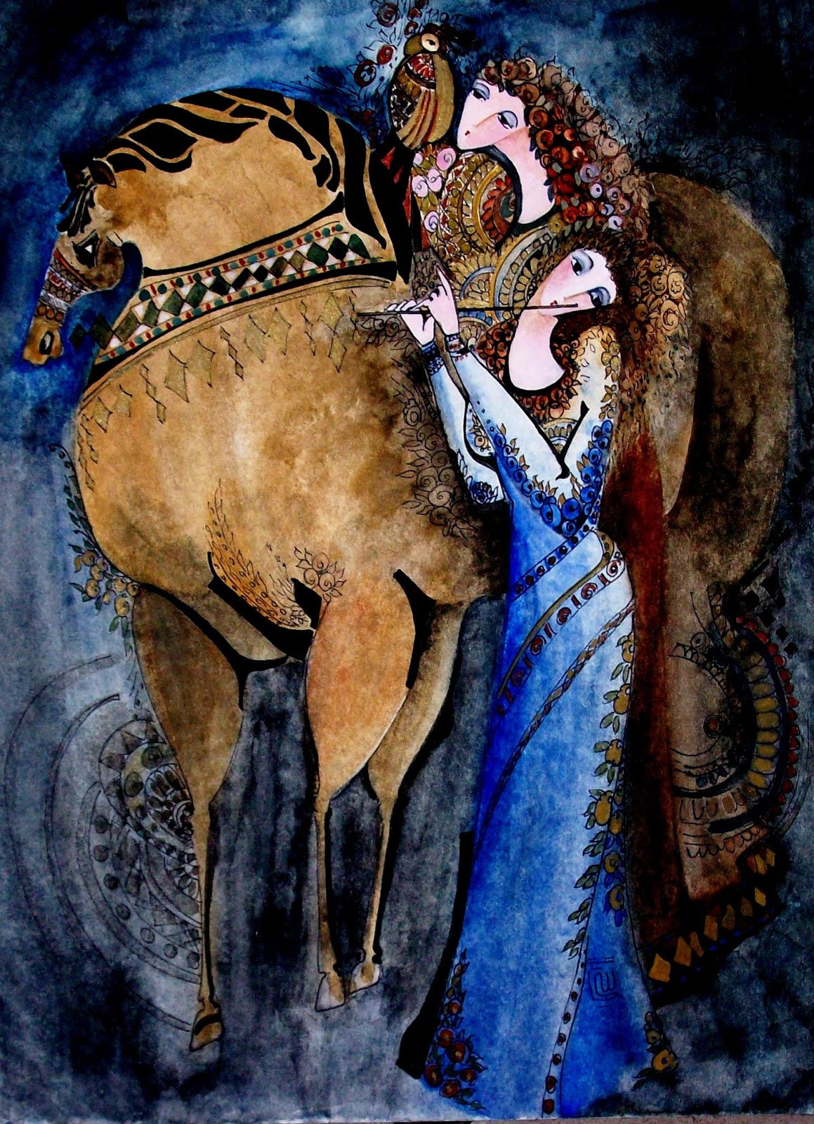 Guity Novin's Gallery: My Women-- Watercolor (1980-2005)