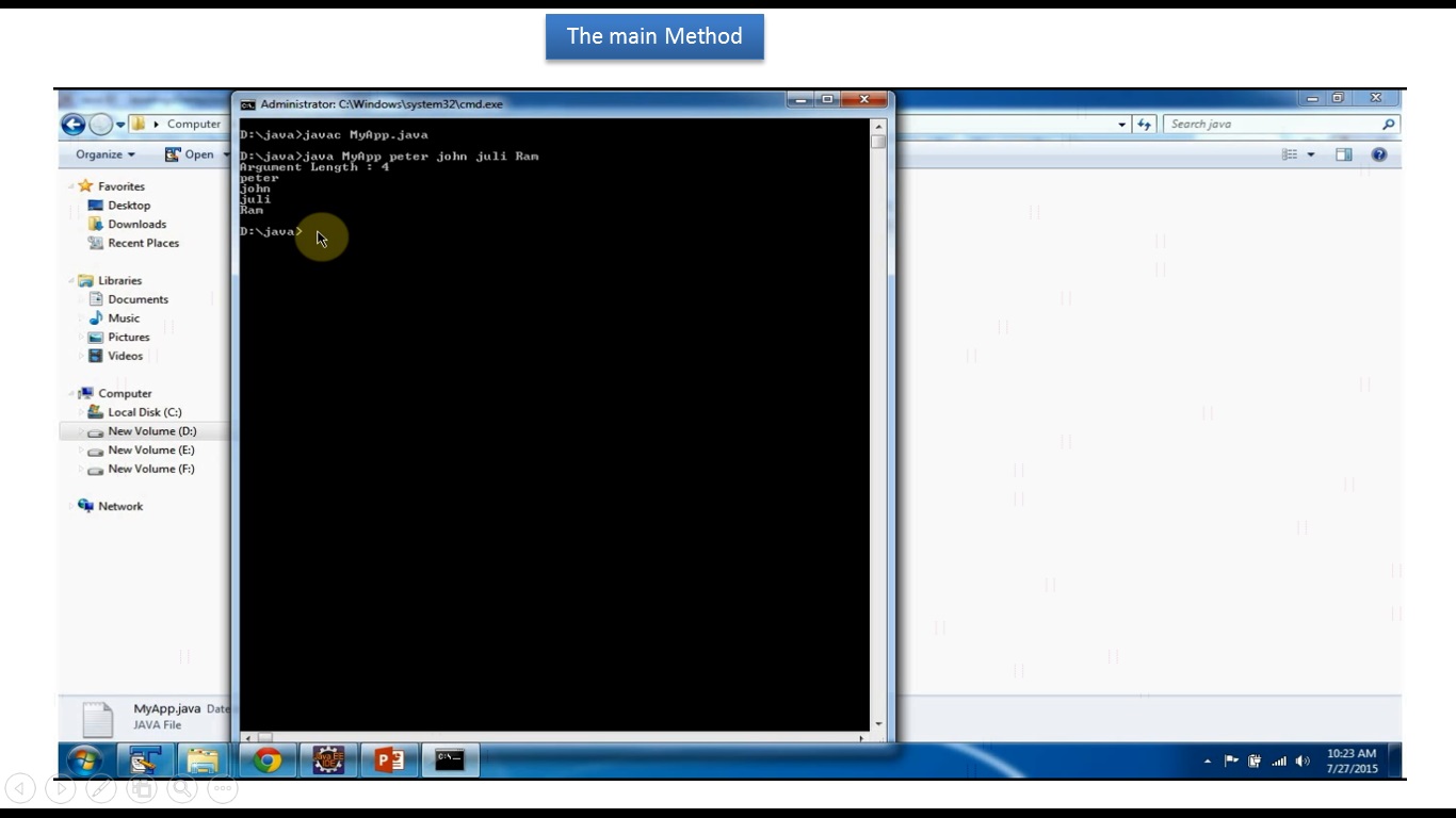 JAVA EE: Java Tutorial : The Main method