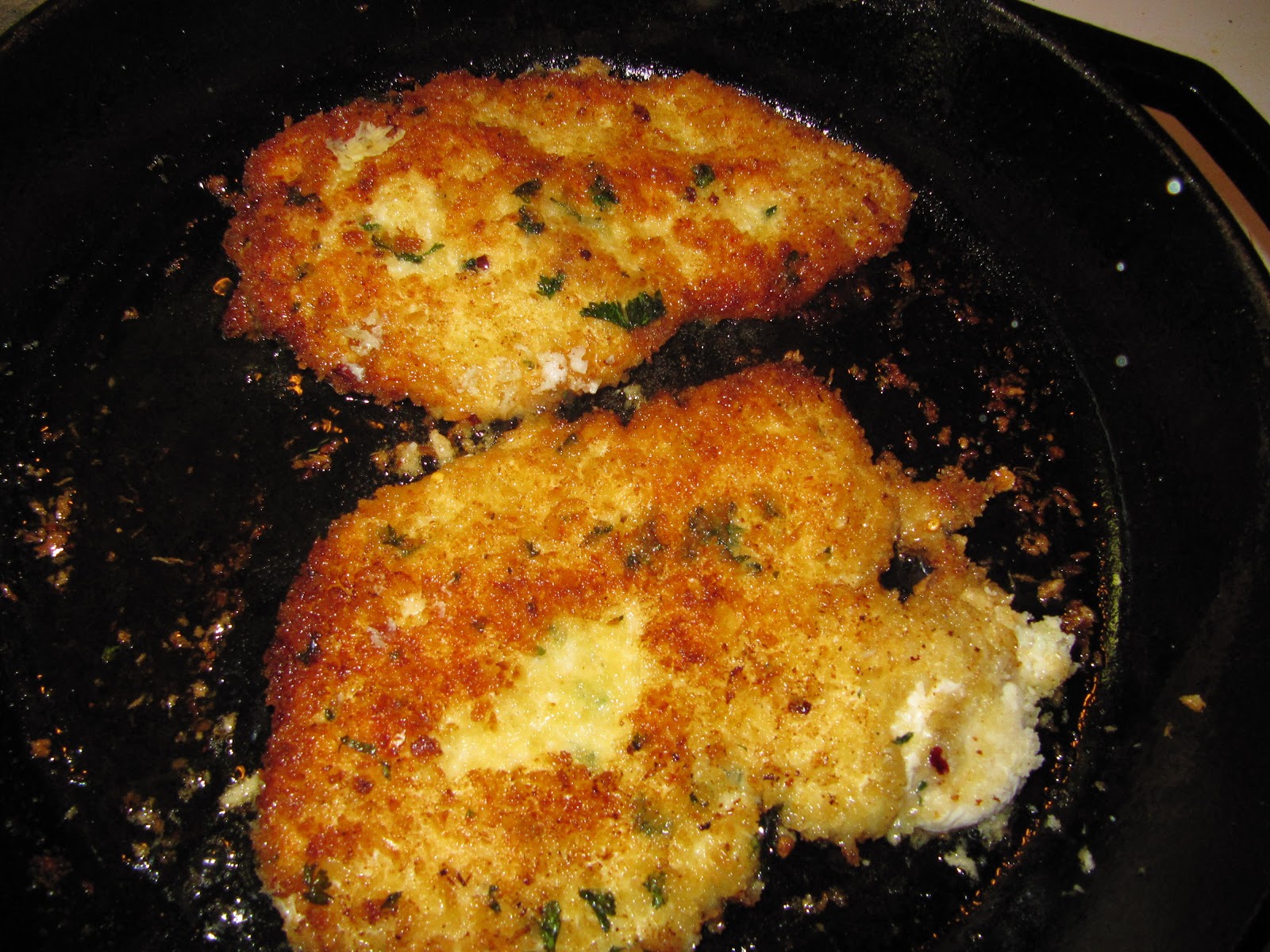 comal caliente: chicken milanese with garlic mashed potatoes