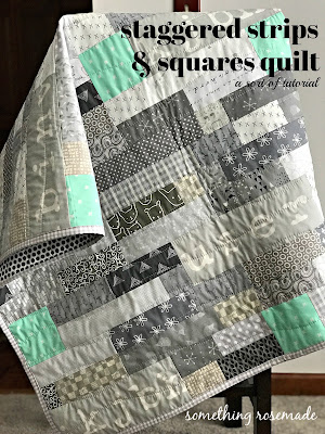 something rosemade: Staggered Strips and Squares Quilt, A Sort-of Tutorial