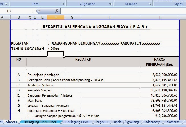 KUMPULAN RAB DAN LAPORAN IRIGASI DAN BANGUNAN AIR: CONTOH RAB DAN ...