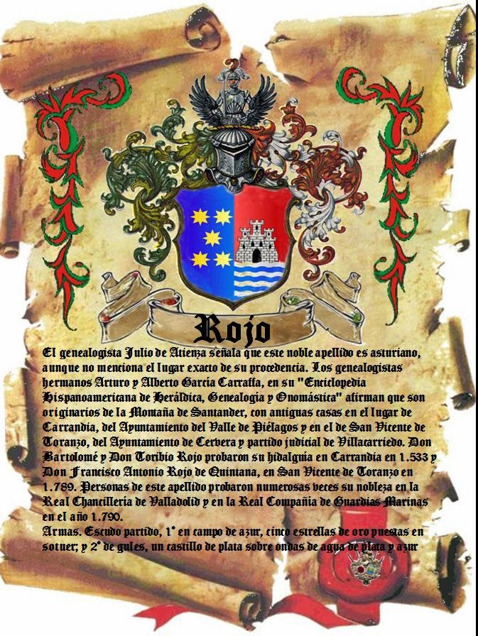 apellidolandia: Escudo familiar Pacho Rojo