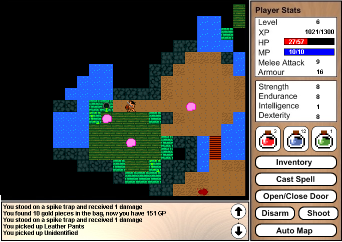 8-Bit City: Caverns of Underkeep, a Free Web-Based Roguelike