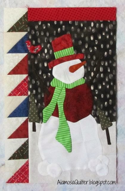 Alamosa Quilter: Snowman Block Finished