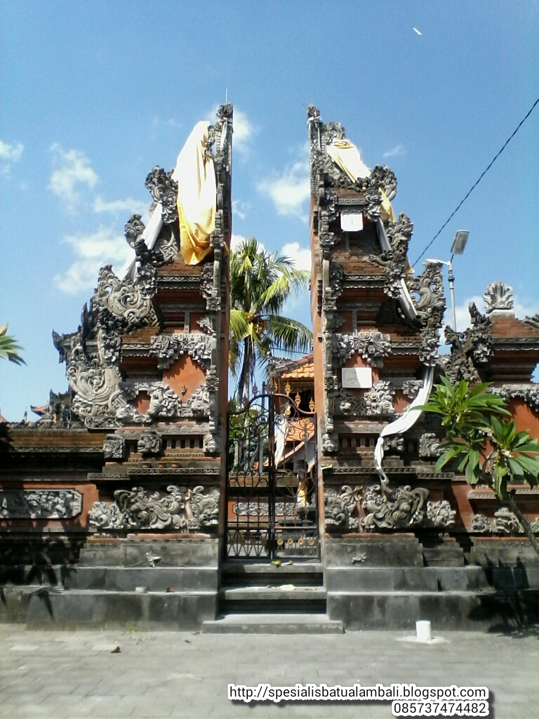 Candi bentar pura dalem nusa br gambang munggu - Spesialis Batu Alam Bali