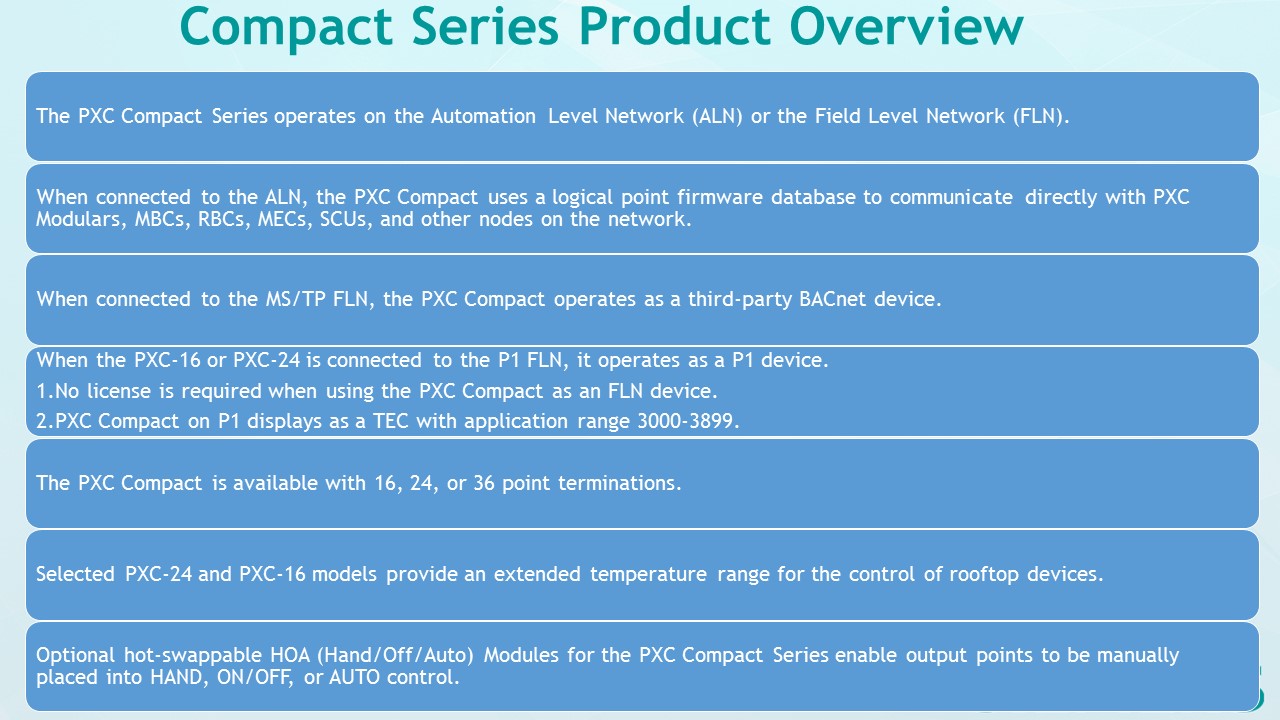 Siemens PXC Controller Series Part-1