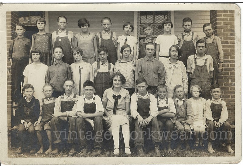 vintage workwear: 1930's Era Rural Class Photo