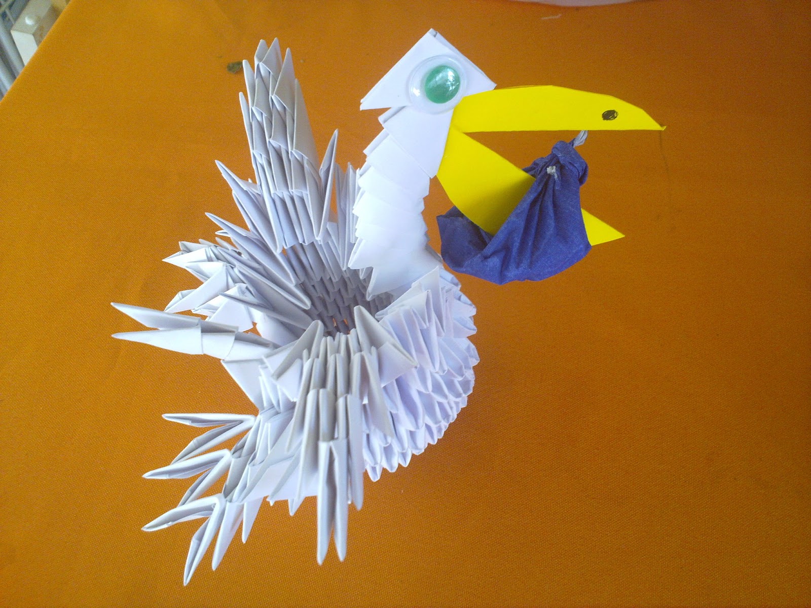 fifirixtras handmade: origami paper stork carring a baby new born ...