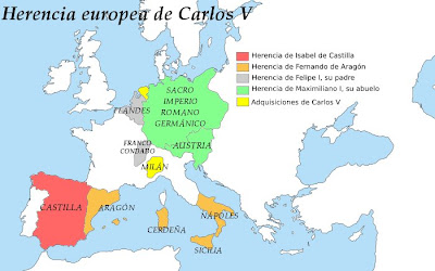 CIENCIAS SOCIALES 2º ESO: TERRITORIOS IMPERIO CARLOS V SENCILLO