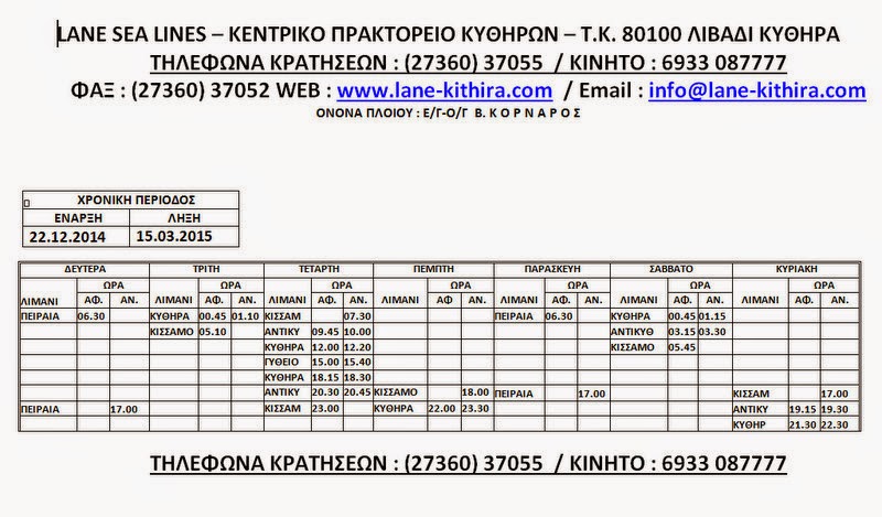 ΤΣΙΡΙΓΟ FM: LANE SEA LINES - ΕΠΙΣΤΡΕΦΕΙ ΤΟ Ε/Γ-Ο/Γ ΒΙΤΣΕΝΤΖΟΣ ΚΟΡΝΑΡΟΣ ...