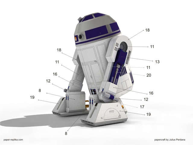 Papercraft Instruction: R2-D2 StarWars | web wanderers