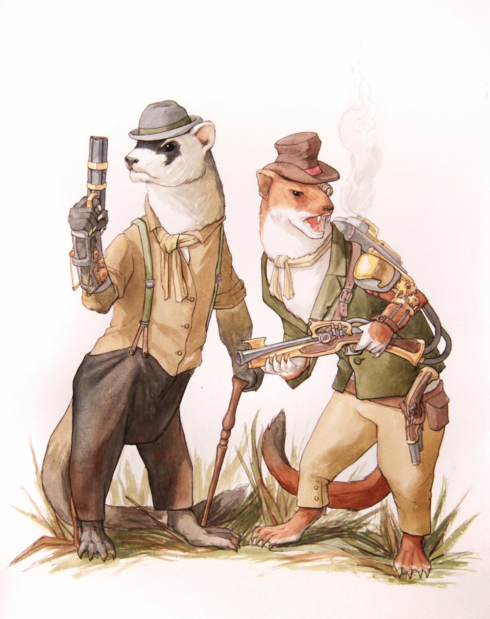 stoats_weasels_sml.jpg (1000×1263) | Steampunk animals, Steampunk art ...