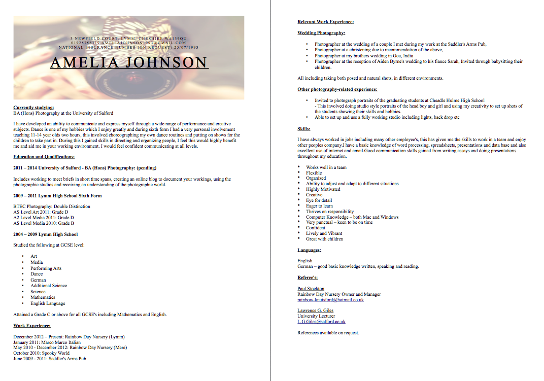 Personal Development Plan: Professional Frameworks 3: 2014