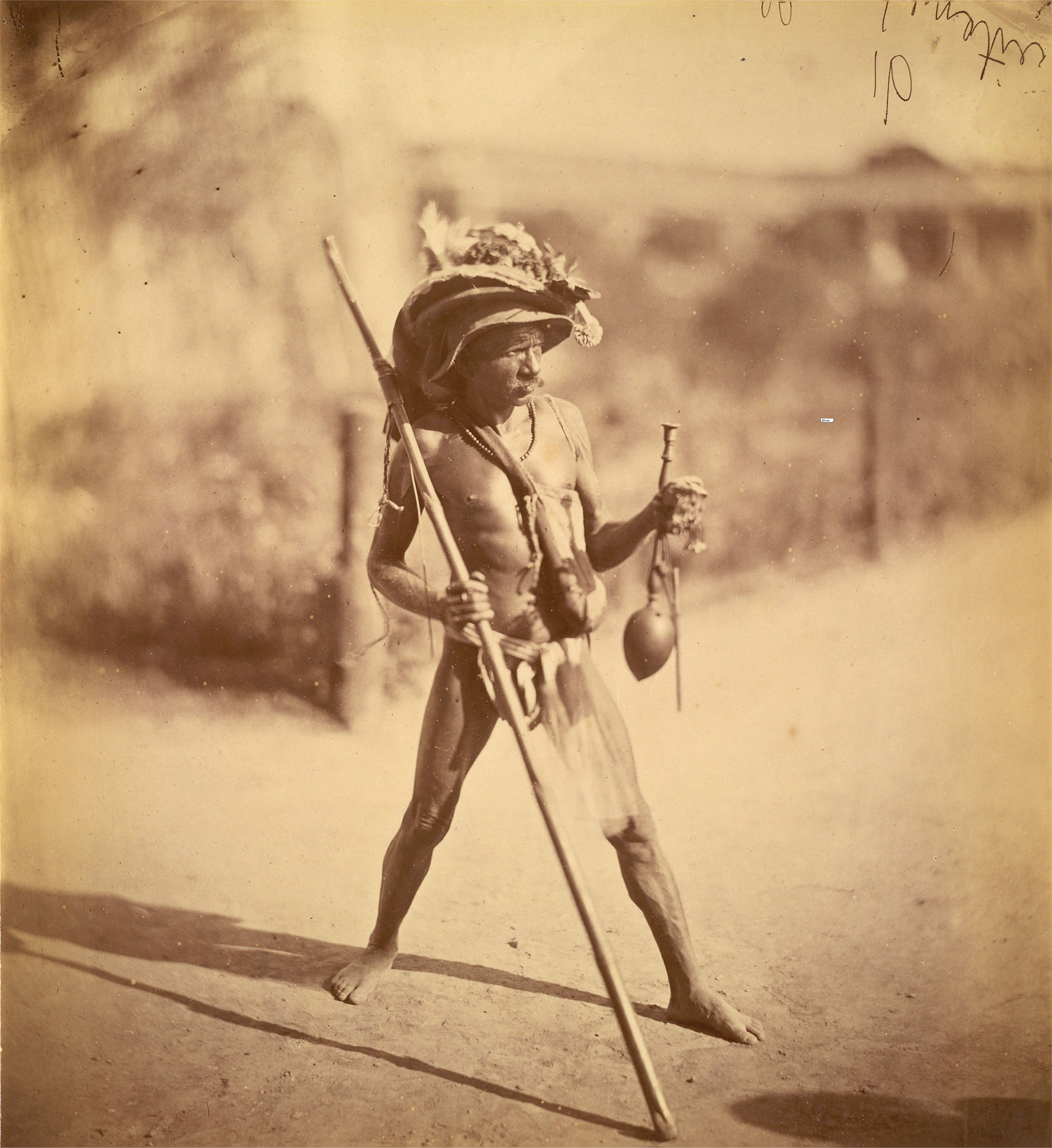 Tribal Man from Eastern Bengal, India- 1860's - Old Indian Photos