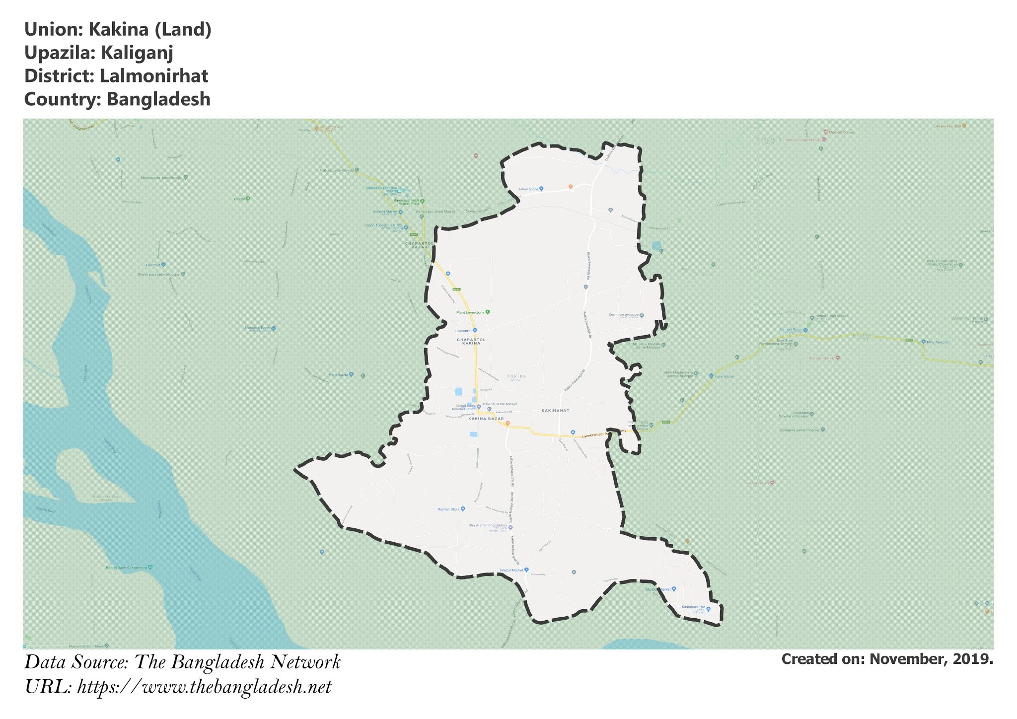 Kakina Union, Lalmonirhat