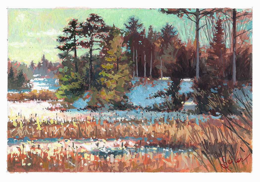 Painting From Life: Ginty Creek...a gouache (opaque watercolor) plein ...