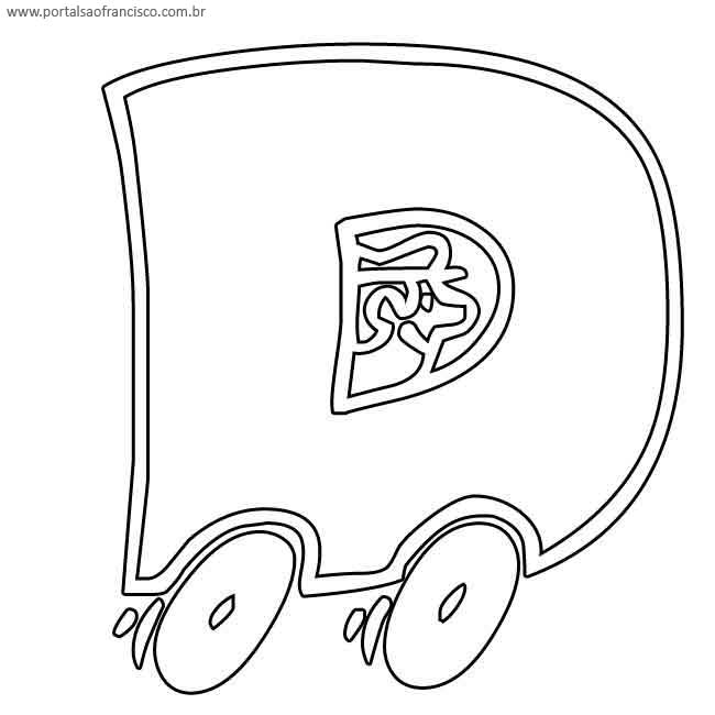 Desenhos - Letra D - Colorir e pintar - QDB