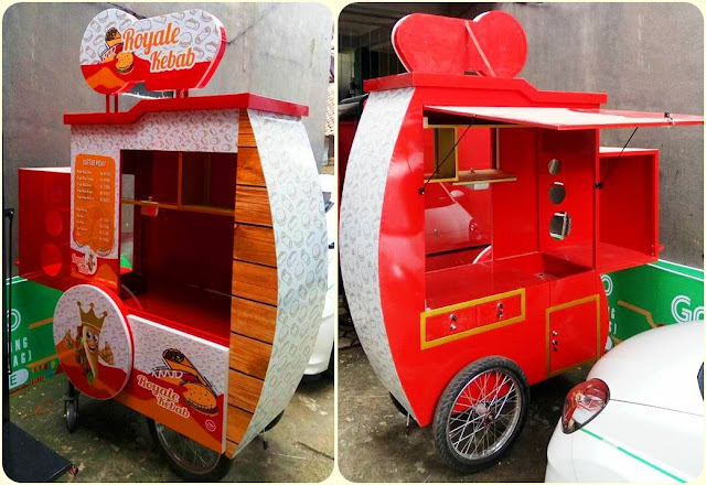 Gerobak Kebab Dorong,Full Neon Box | Gerobak Unik Bandung