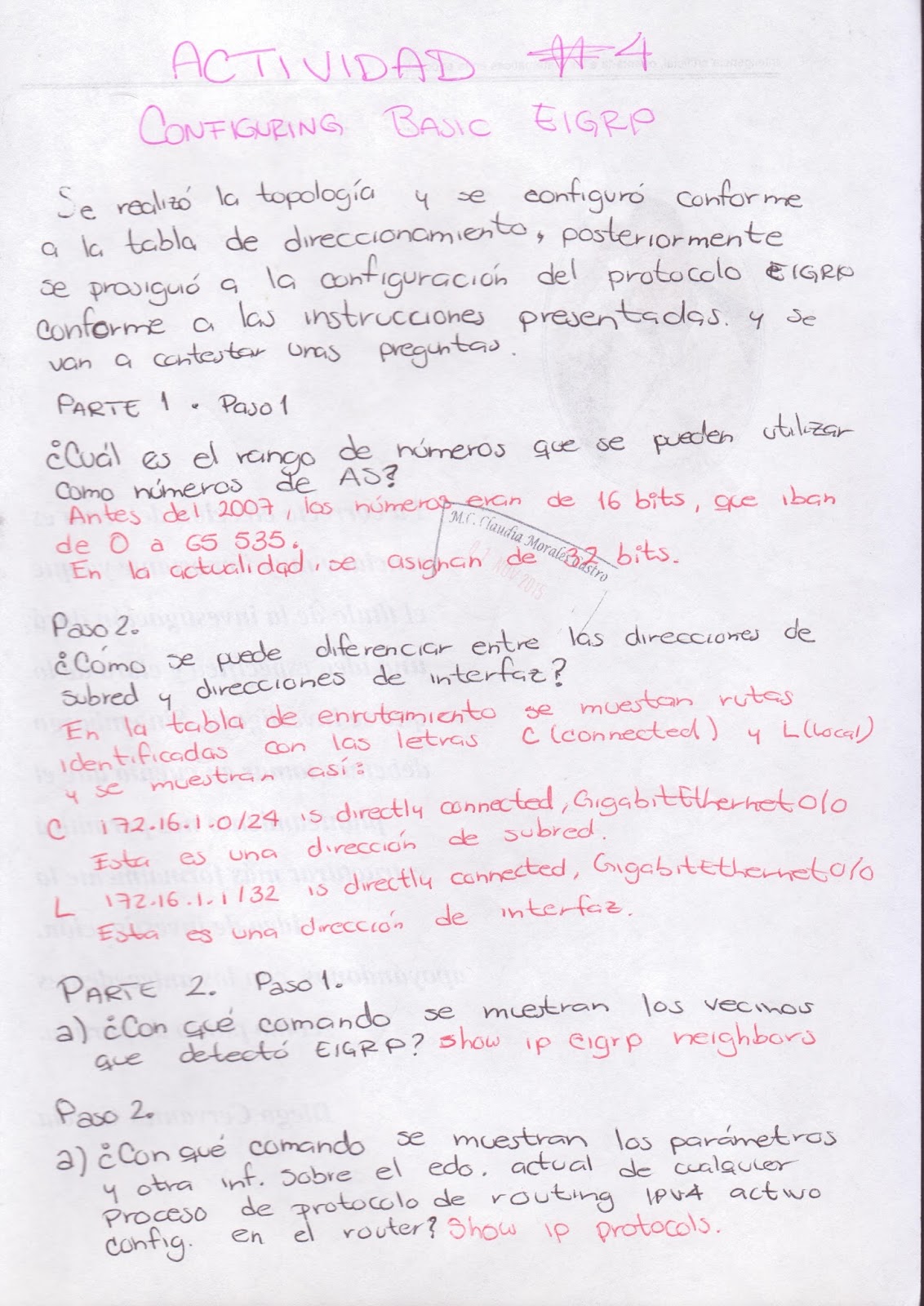 Módulo 4. Actividades: ACTIVIDAD 4. Configuring Basic EIGRP.