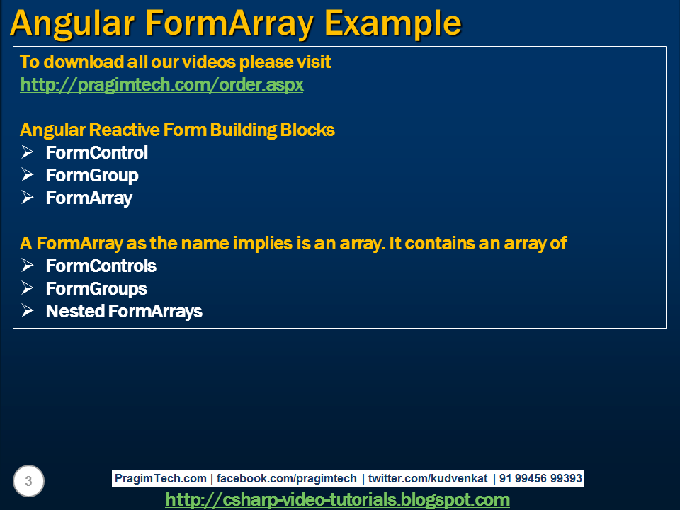 Sql Server Net And C Video Tutorial Angular Formarray Example Slides