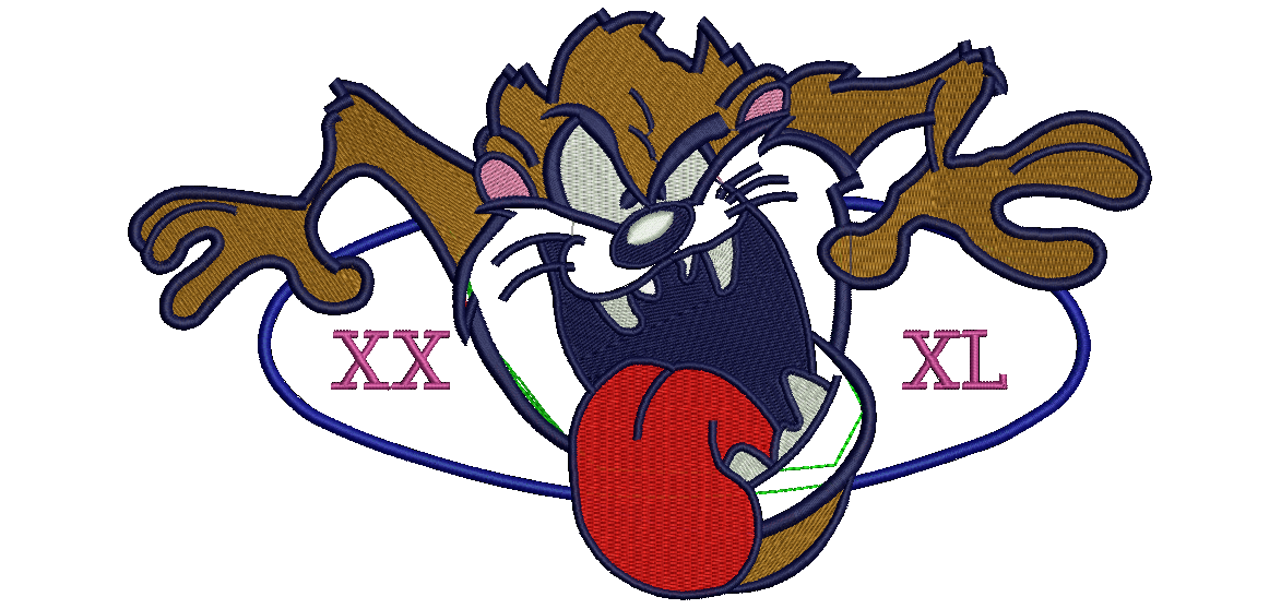 taz, emb, dst, pes. embroidery design