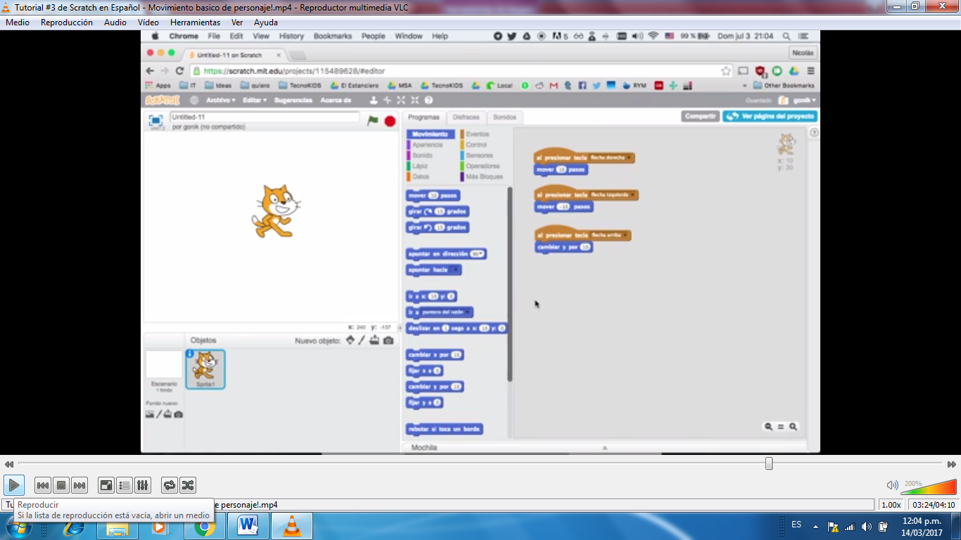 PROGRAMACIÓN EN SCRATCH : TUTORIAL 3 DE SCRATH