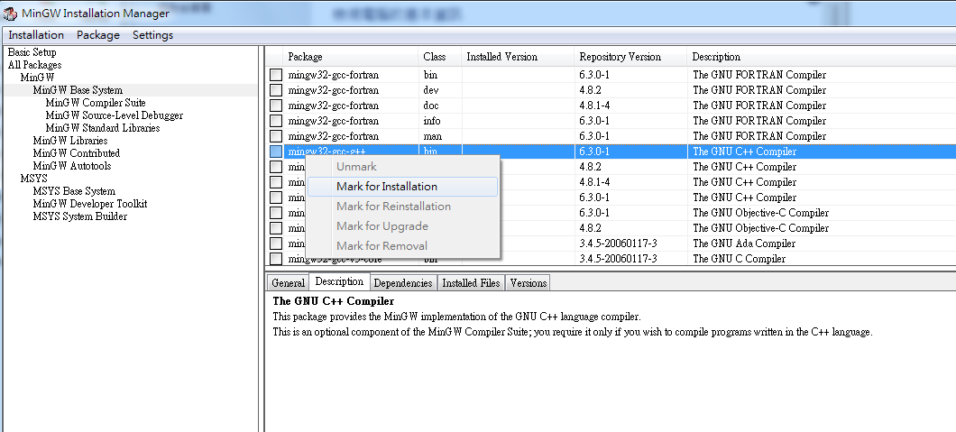 Mingw Installation Manager