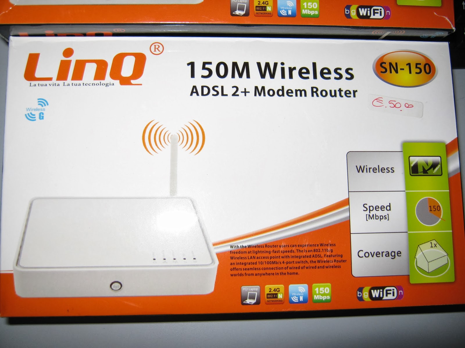 Modem LinQ 150M Wireless ADSL2+ come il Thomson TG RECENSIONE - Attivo ...