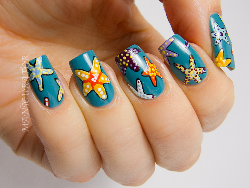 Starfish Nail Art Plus Tutorial with Picture Polish Marine for Digit-al ...