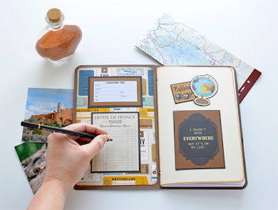 FotoBella: Handmade Travel Journal with PhotoPlay Here & There Collection