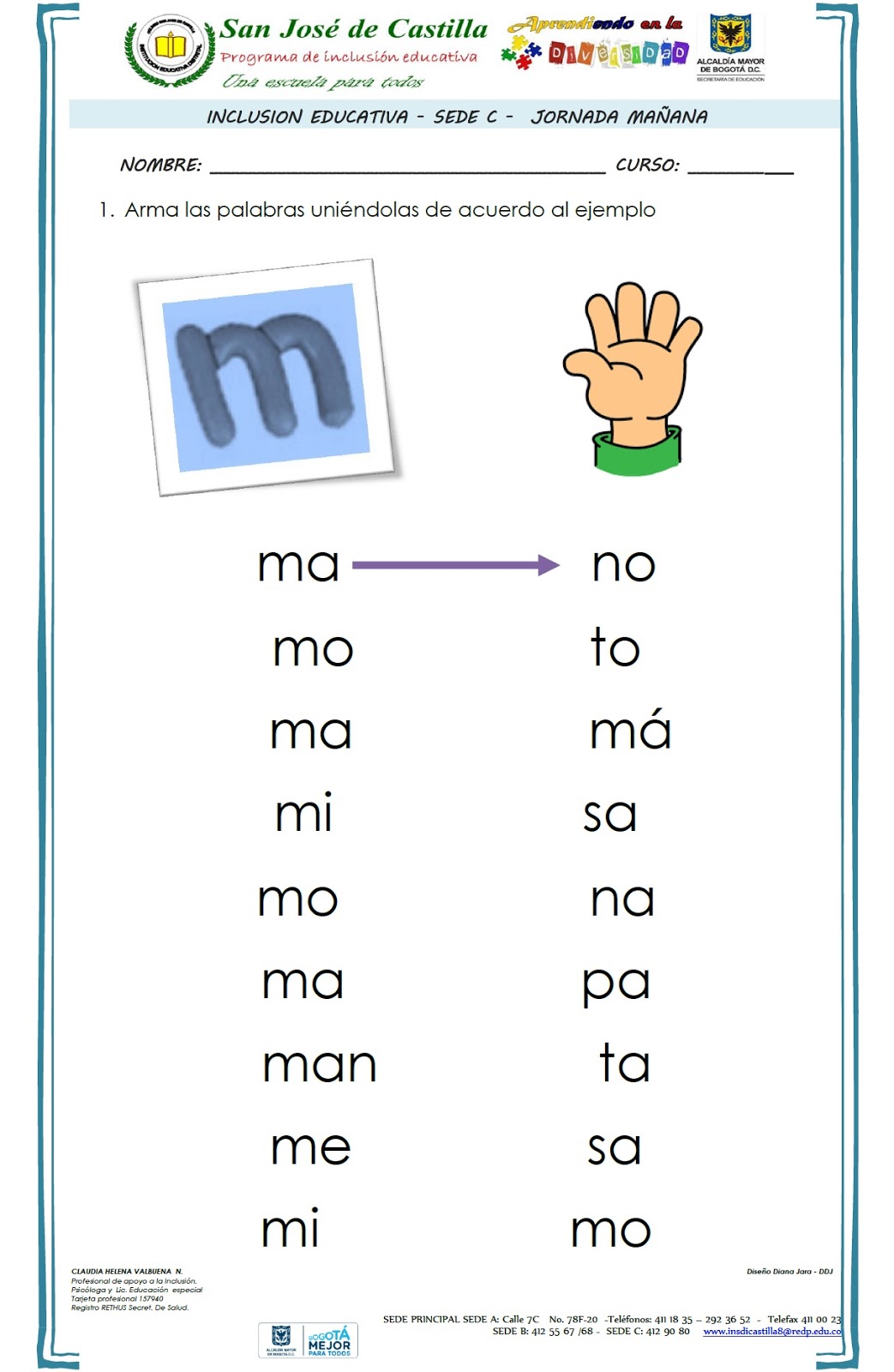 GUIAS - UNIR SILABAS M, P, S