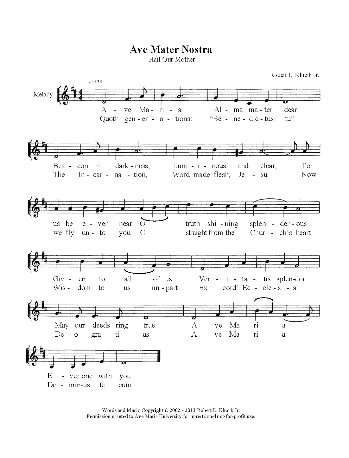 Alex of Ave Maria: Father Rich Pagano said it: Nourishing Mother