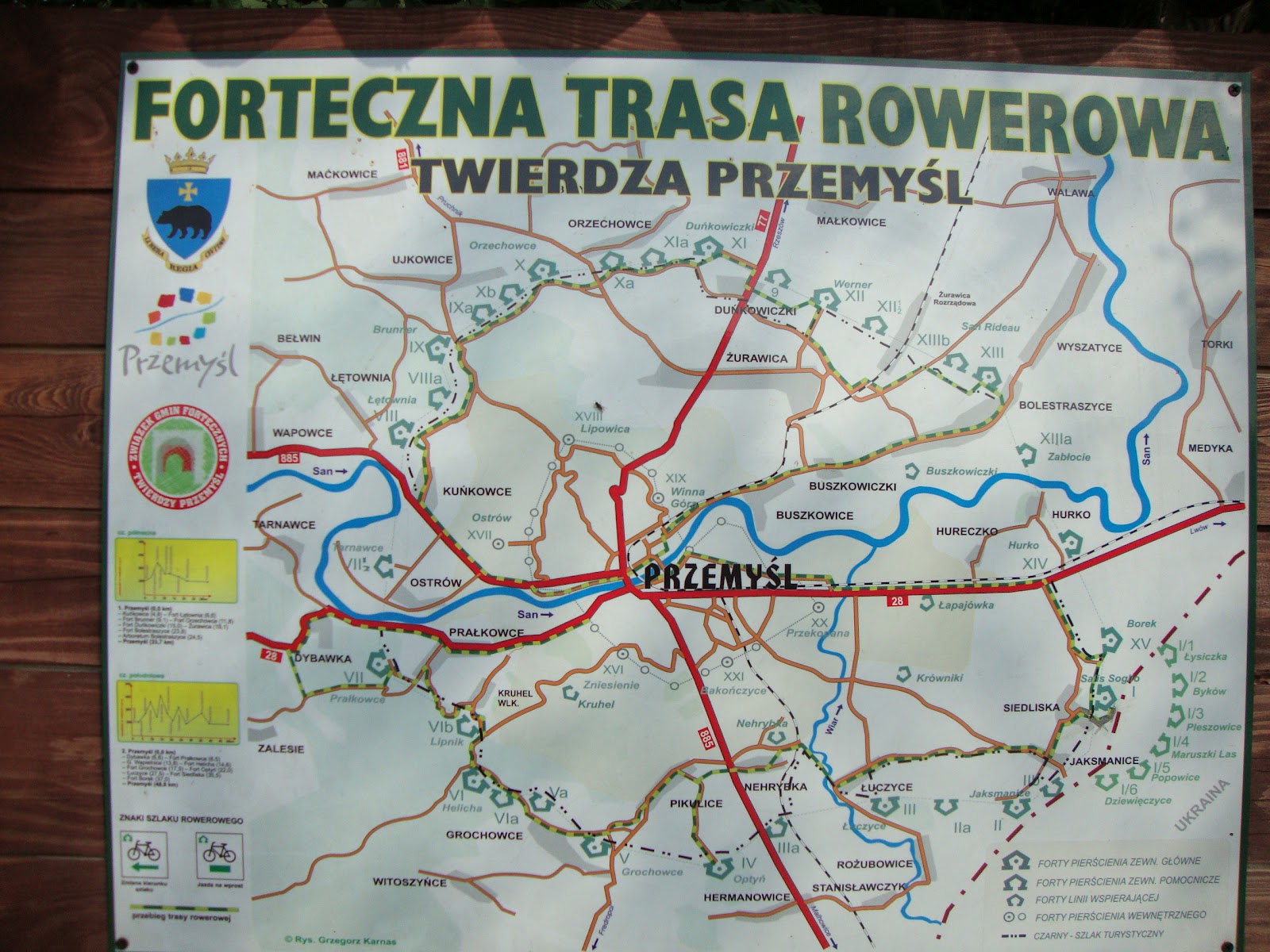 FORTY PRZEMYŚL-BOLESTRASZYCE-KRASICZYN: Mapa Fortów Przemyśl
