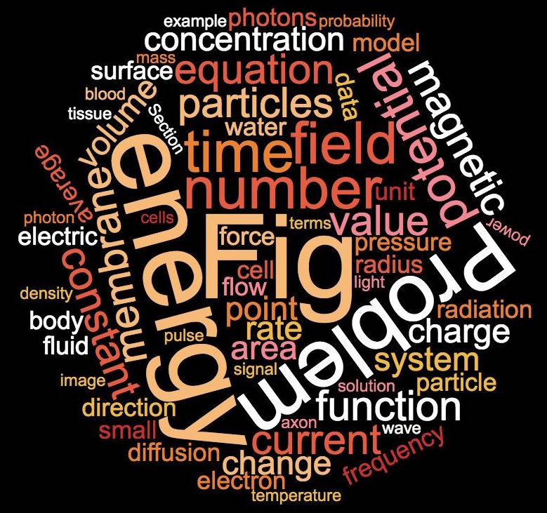 Intermediate Physics for Medicine and Biology: Word Clouds